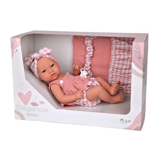 Pink Aria Elegance doll with bag - Muñecas Arias